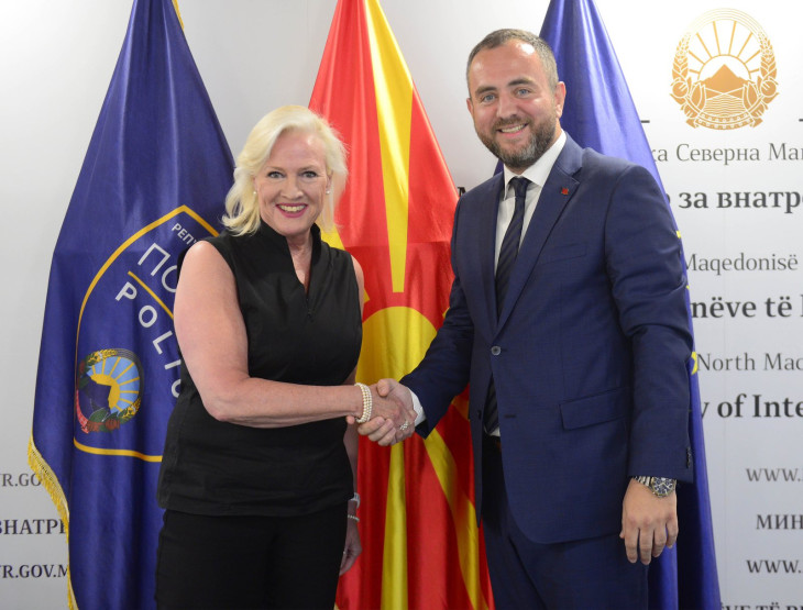Interior Minister Toshkovski meets US Ambassador Aggeler