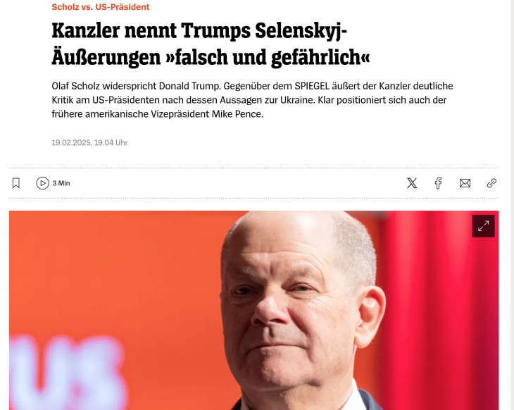 Шолц Погрешно и опасно е што Трамп го нарече Зеленски диктатор