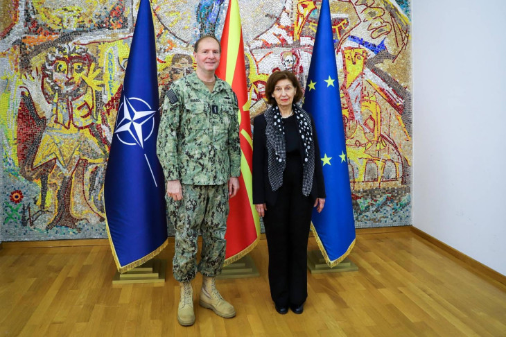 President Siljanovska-Davkova meets Admiral Munsch, Commander of Allied ...