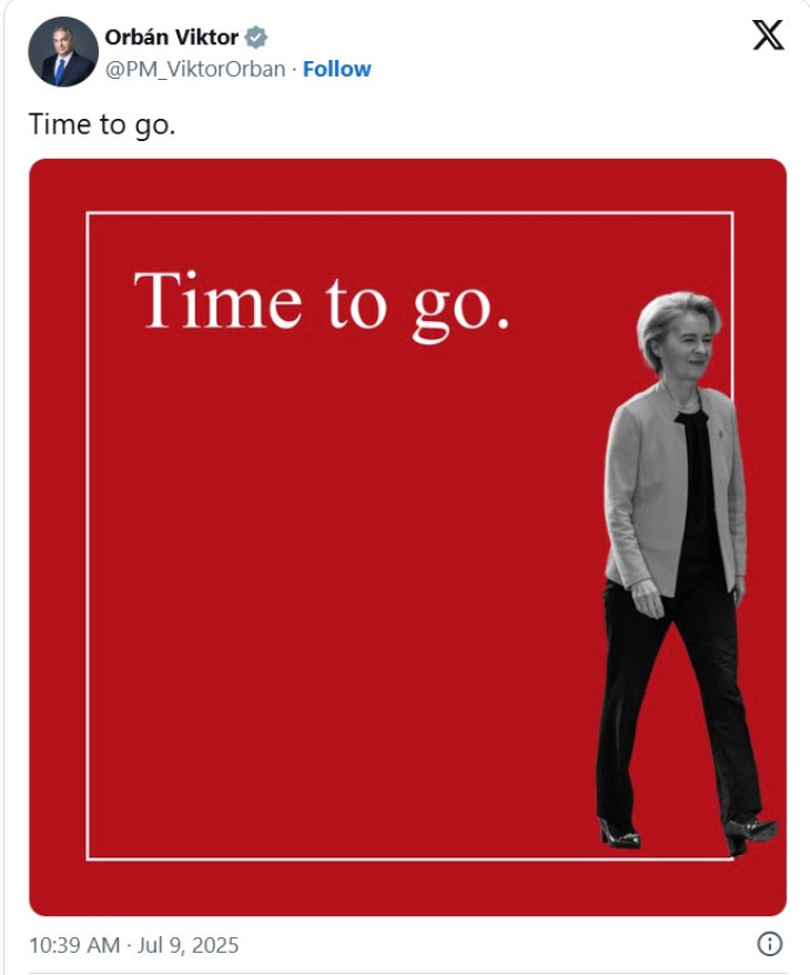 Орбан ја повика Урсула фон дер Лајен да поднесе оставка